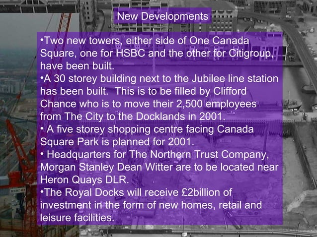 London Docklands redevelopment | PPT
