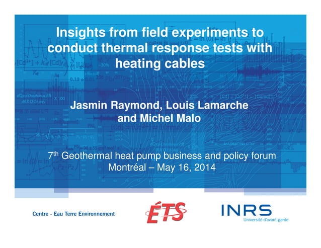 Insights from field experiments to conduct thermal response tests with ...