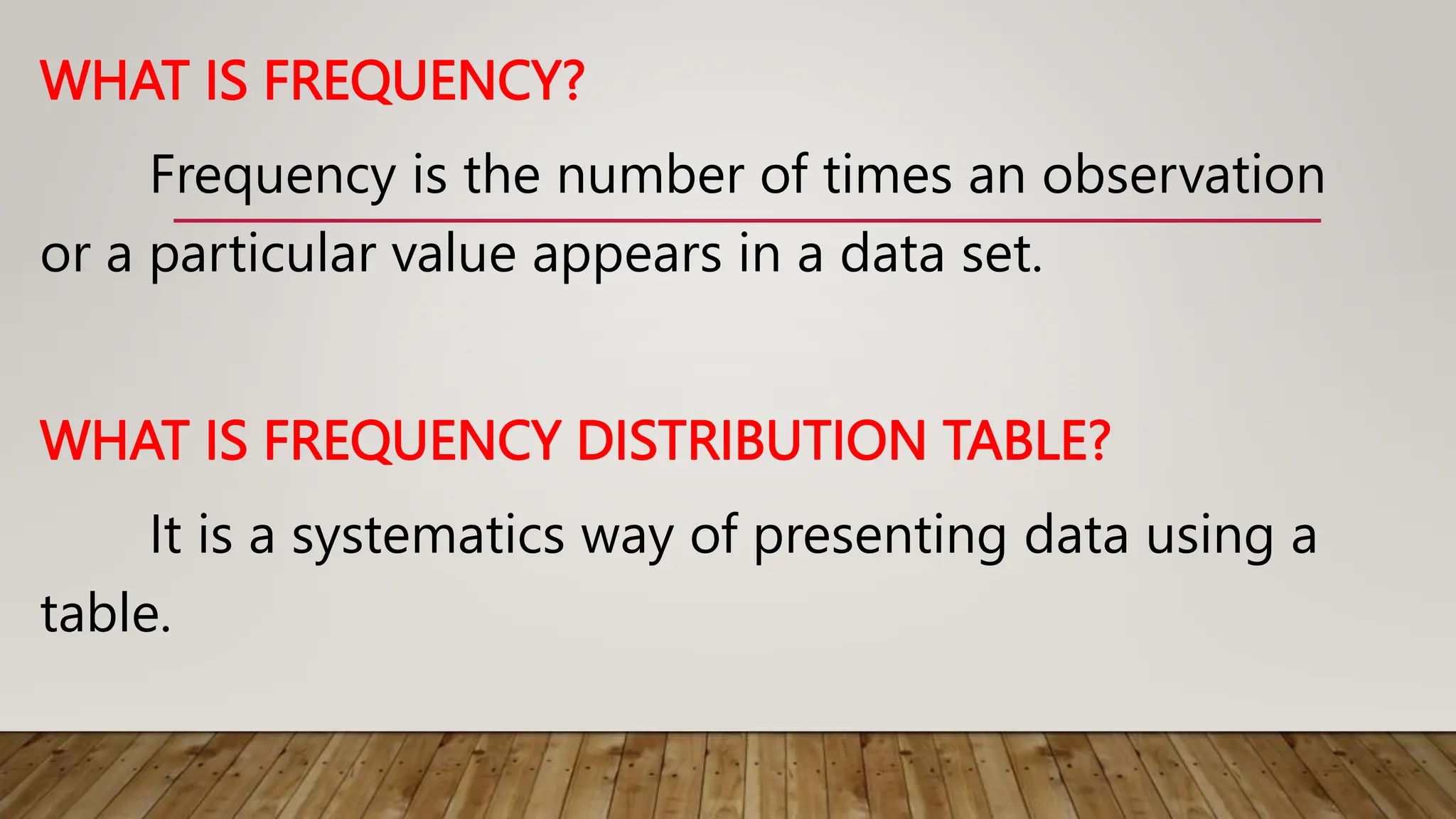 Jrhighppt.ppt about frequency distribution | PPTX