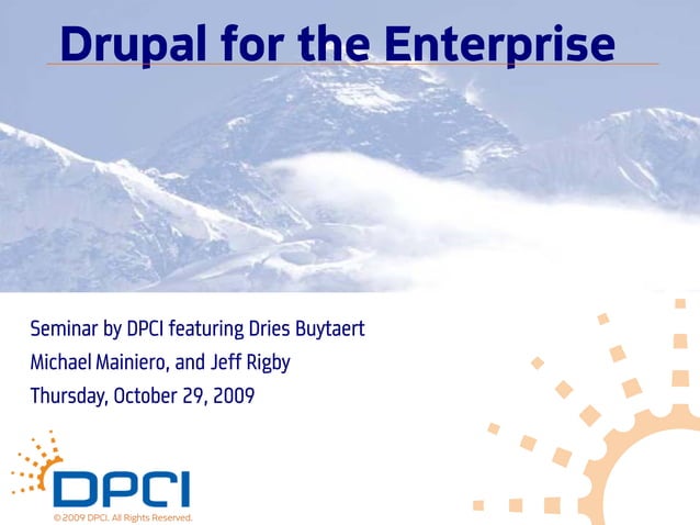 Jeff Rigby on Scaling Drupal in the Enterprise | PPT