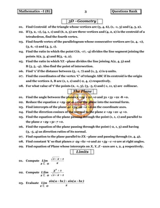 Maths IB Important | PDF