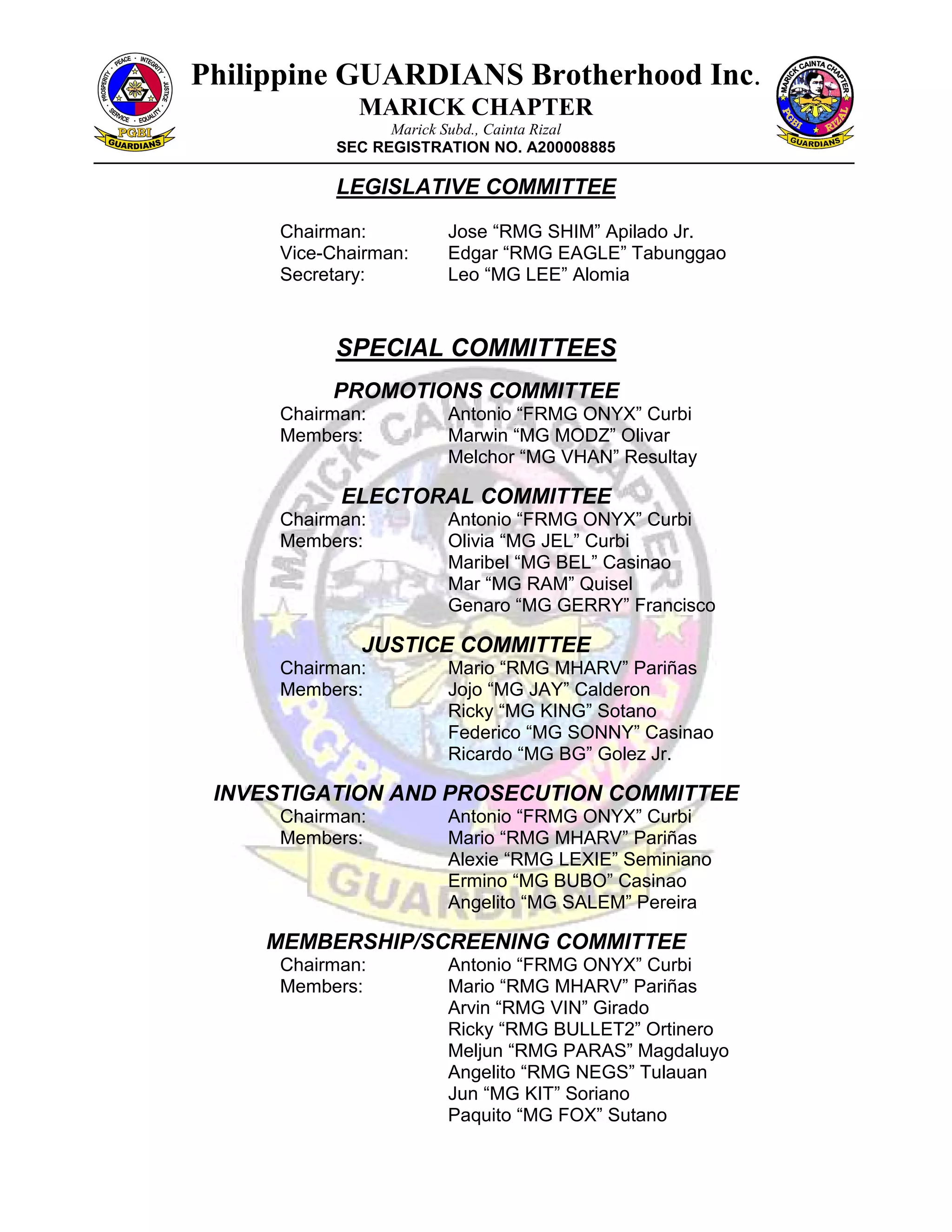 Jr marick officers_2011 | PDF