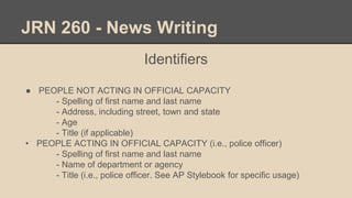 JRN 260 - AP Style Sampler | PPT