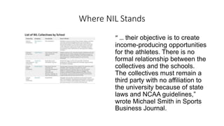 JRN 589 - Where NIL Stands | PPTX