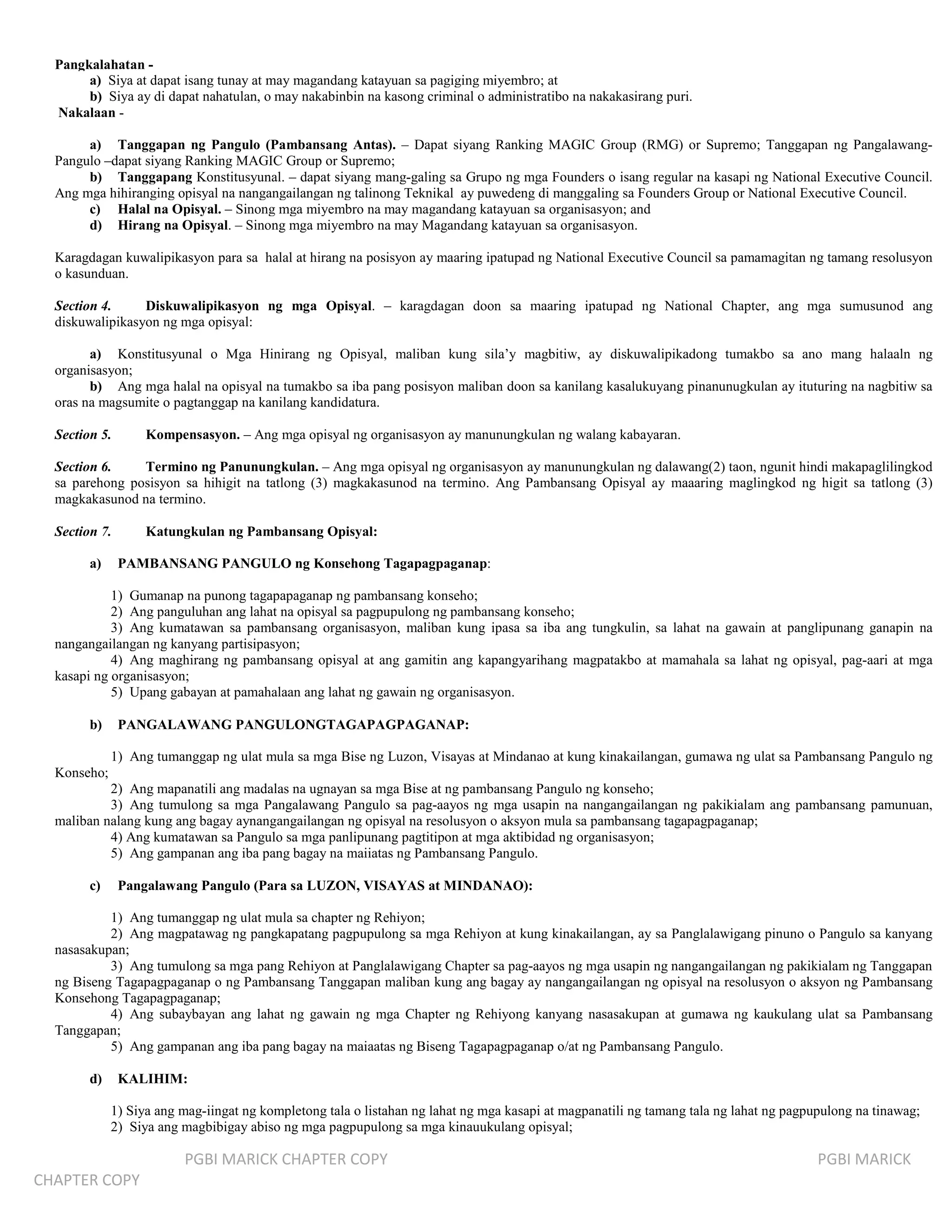 Jr new by-laws_tagalog | PDF