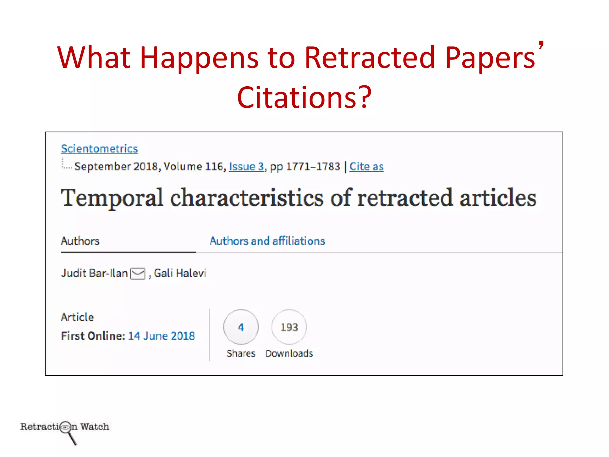 The Retraction Watch Database | PPT