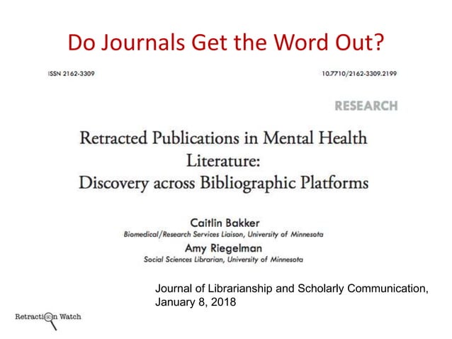 The Retraction Watch Database | PPT