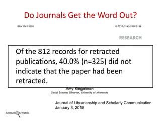 The Retraction Watch Database | PPT