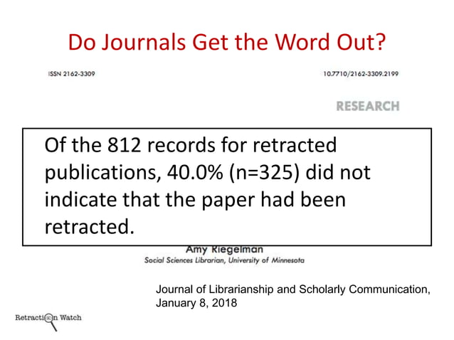 The Retraction Watch Database | PPT