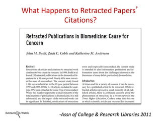 The Retraction Watch Database | PPT