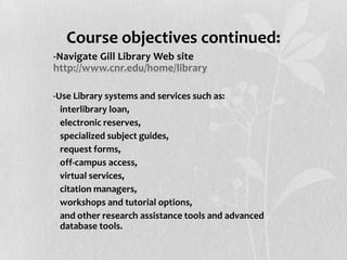 Research and Information Literacy RIL ENG 216 A Professor Jennifer ...