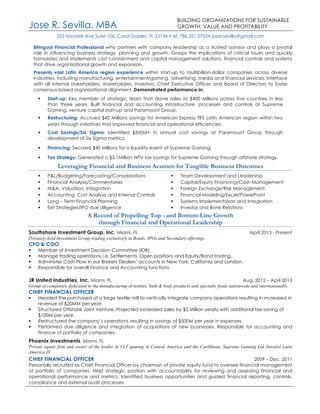 Jose R Sevilla, MBA - Resume | PDF