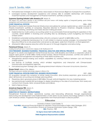 Jose R Sevilla, MBA - Resume | PDF