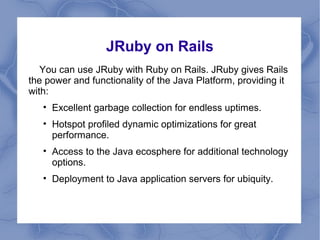 Introduction to JRuby And JRuby on Rails | PPT