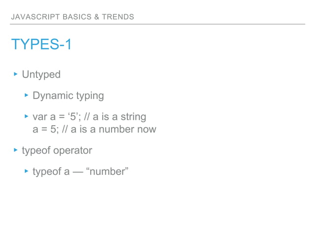 JavaScript Basics and Trends | PPTX
