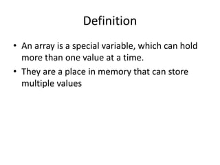 javascript arrays | PPSX | Programming Languages | Computing