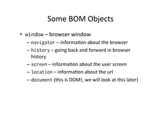 JavaScript and BOM events | PDF