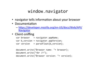 JavaScript and BOM events | PDF