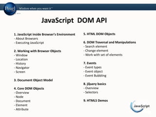 Javascript inside Browser (DOM) | PPTX
