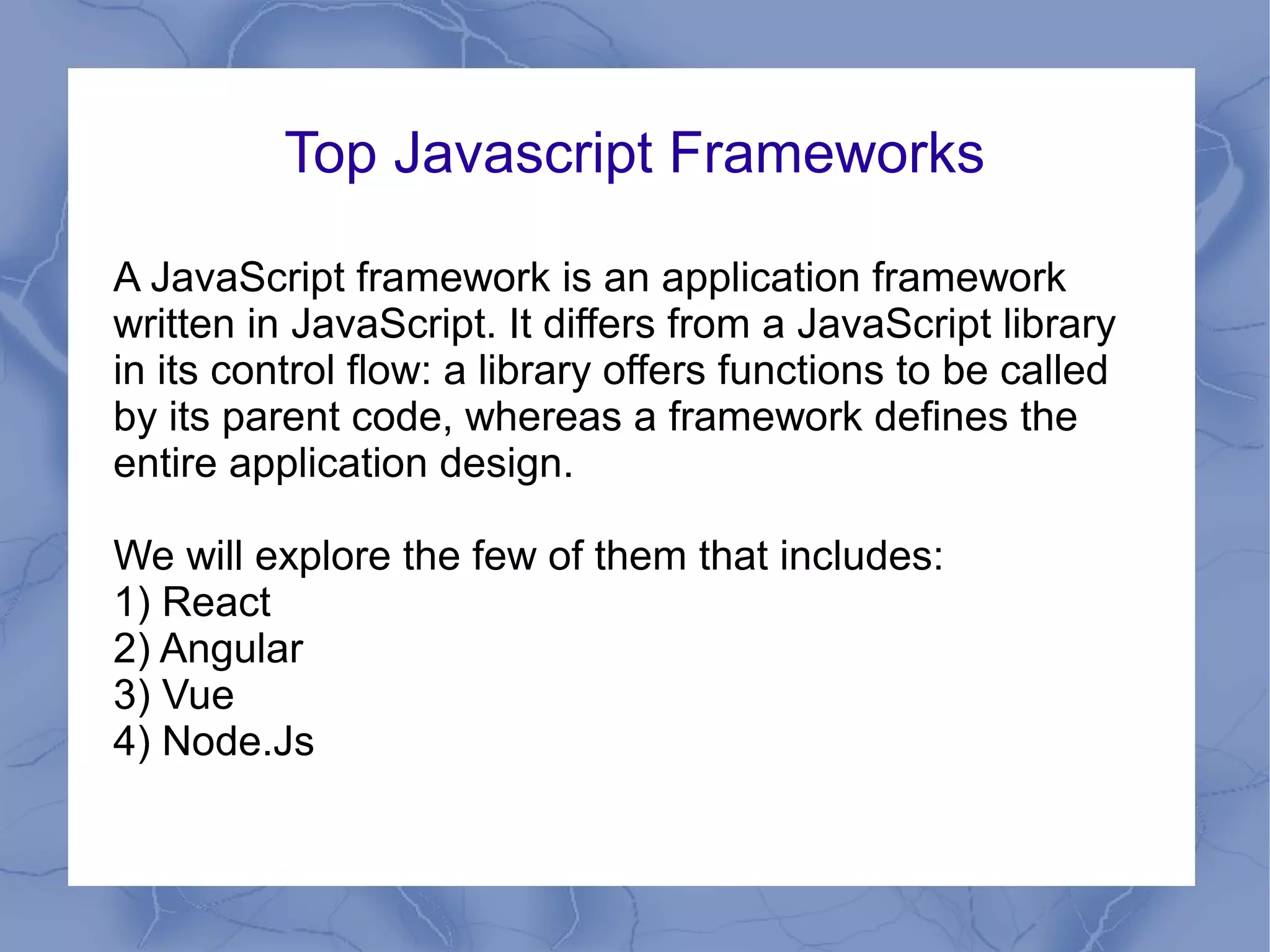 Js frameworks | PPT