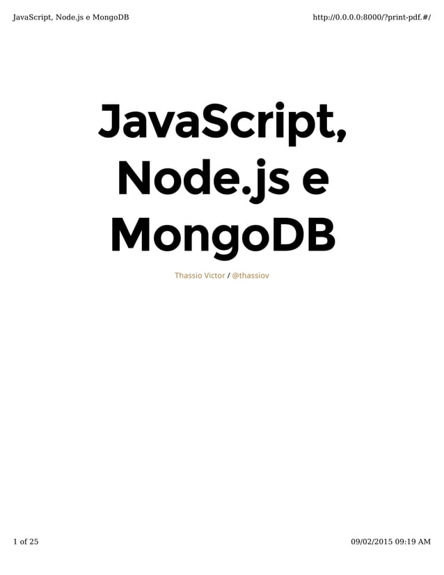 JavaScript, Node.js e MongoDB | PDF