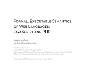 Formal, Executable Semantics of Web Languages: JavaScript and PHP | PDF ...