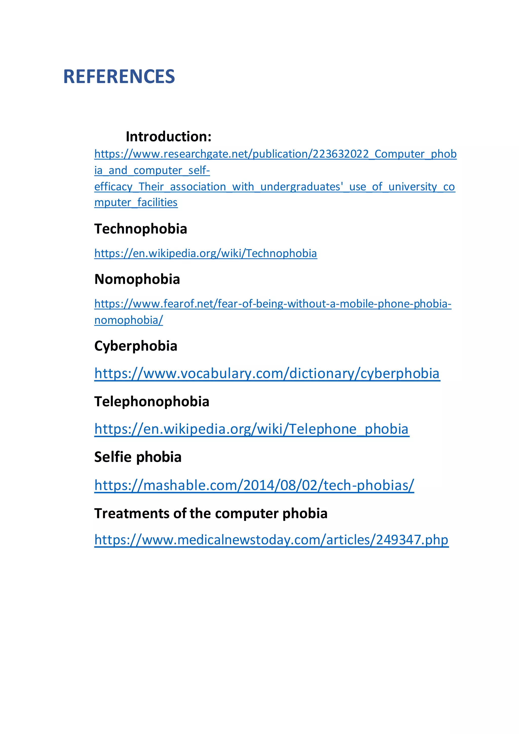 Phobia Of Computer | DOCX