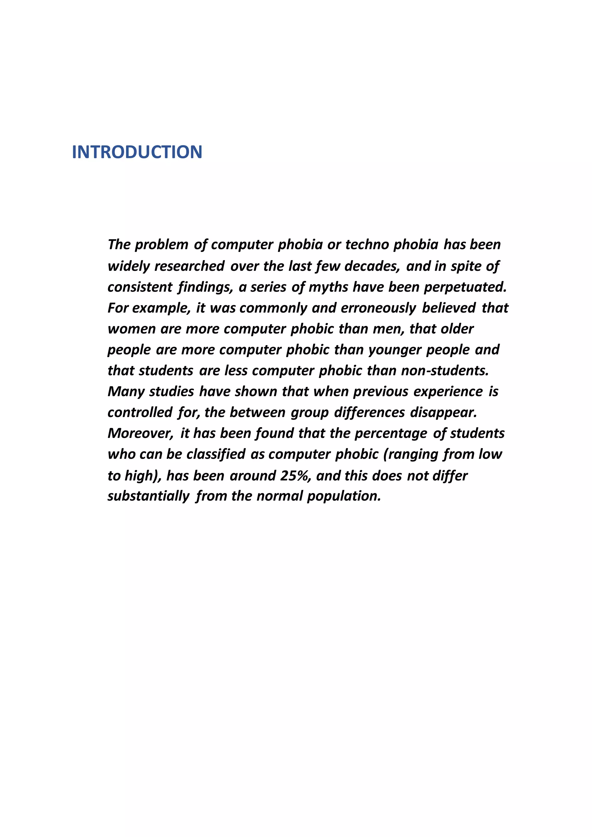 Phobia Of Computer | DOCX