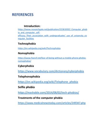 Phobia Of Computer | PDF