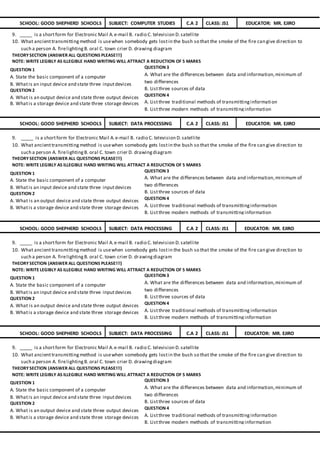 JS1 COMPUTER STUDIES FIRST TERM C.A 2 | DOCX