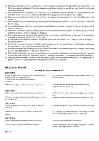 Js1 computer studies examination (Third Term) | DOCX