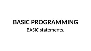 BASIC programming language presentation.pptx | Free Download