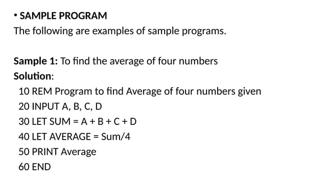 Basic Programming Language Presentationpptx Free Download