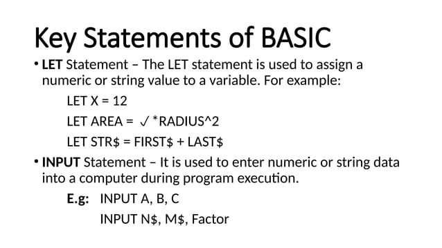 BASIC programming language presentation.pptx | Free Download