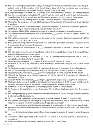 JSS3 COMPUTER STUDIES EXAMINATION (FIRST TERM) | DOCX