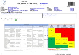 JSA jsa working at height , job safety analisis | PDF