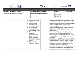 jsa for Scaffolding Erection.docx for construction | DOCX