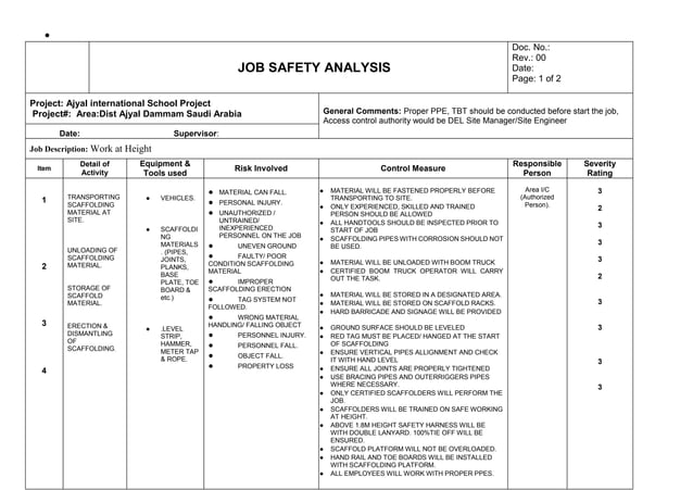 JSA For Work at Height.docx