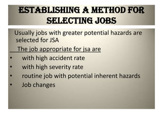 JSA- SAFETY ASSESSMENT | PPTX