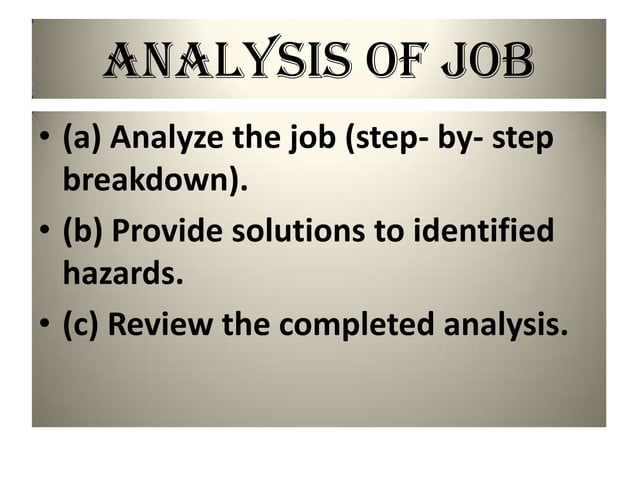 JSA- SAFETY ASSESSMENT | PPTX