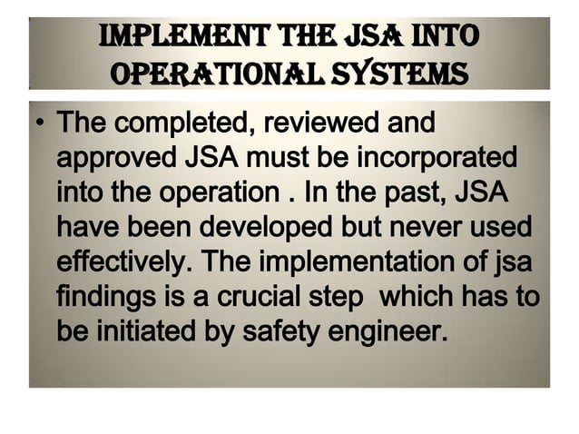 JSA- SAFETY ASSESSMENT | PPTX