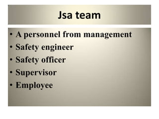 JSA- SAFETY ASSESSMENT | PPTX