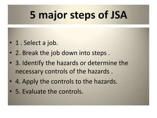 JSA- SAFETY ASSESSMENT | PPT