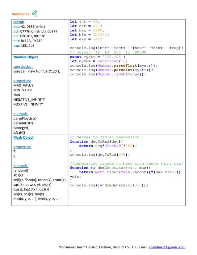 Web 4 | Core JavaScript | PDF