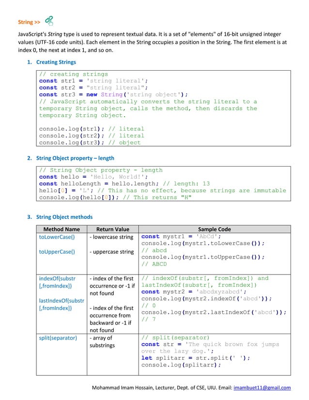 Web 4 | Core JavaScript | PDF