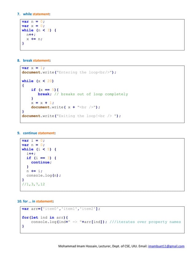 Web 4 | Core JavaScript | PDF