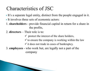Features Of Joint Stock Company