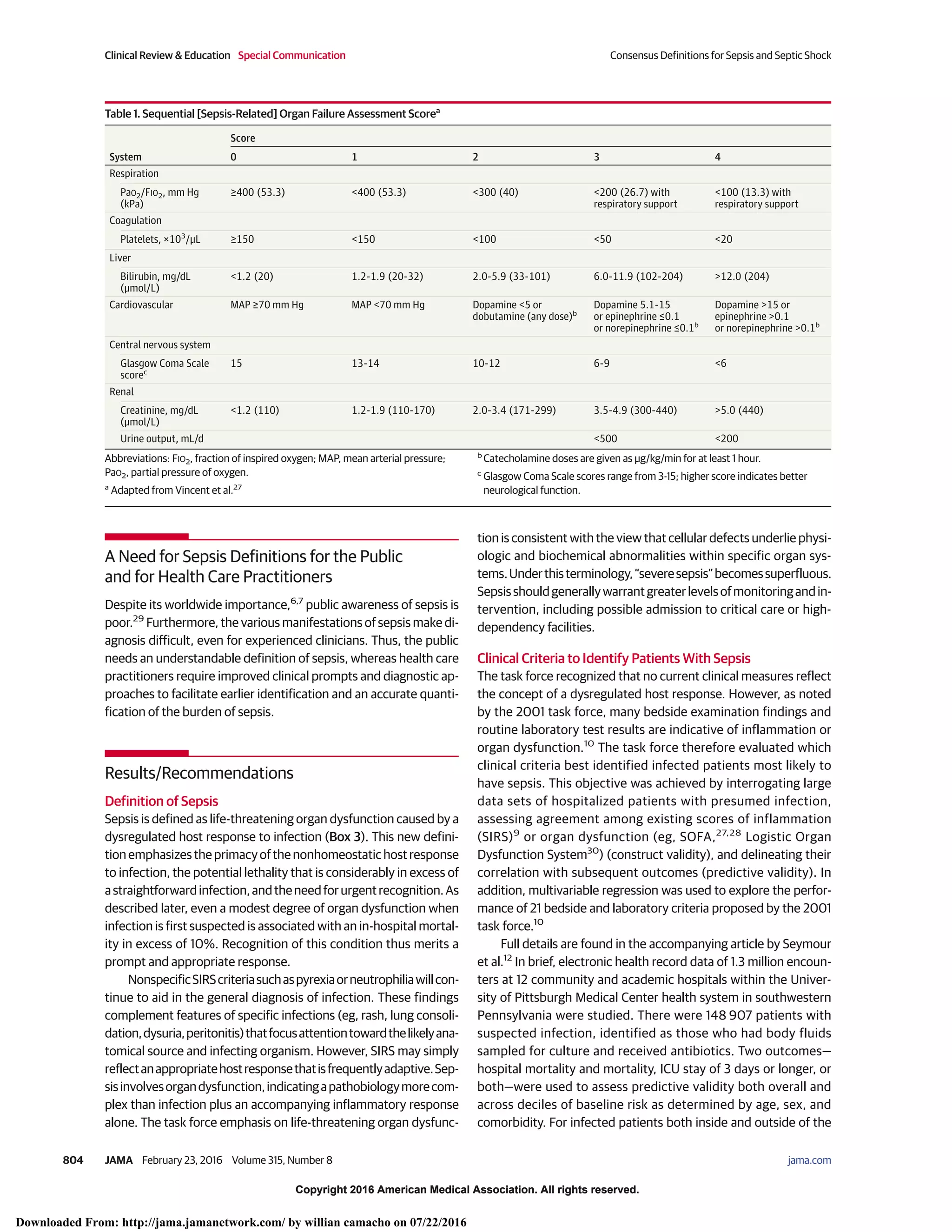 The Third International Consensus Definitions for Sepsis and Septic ...