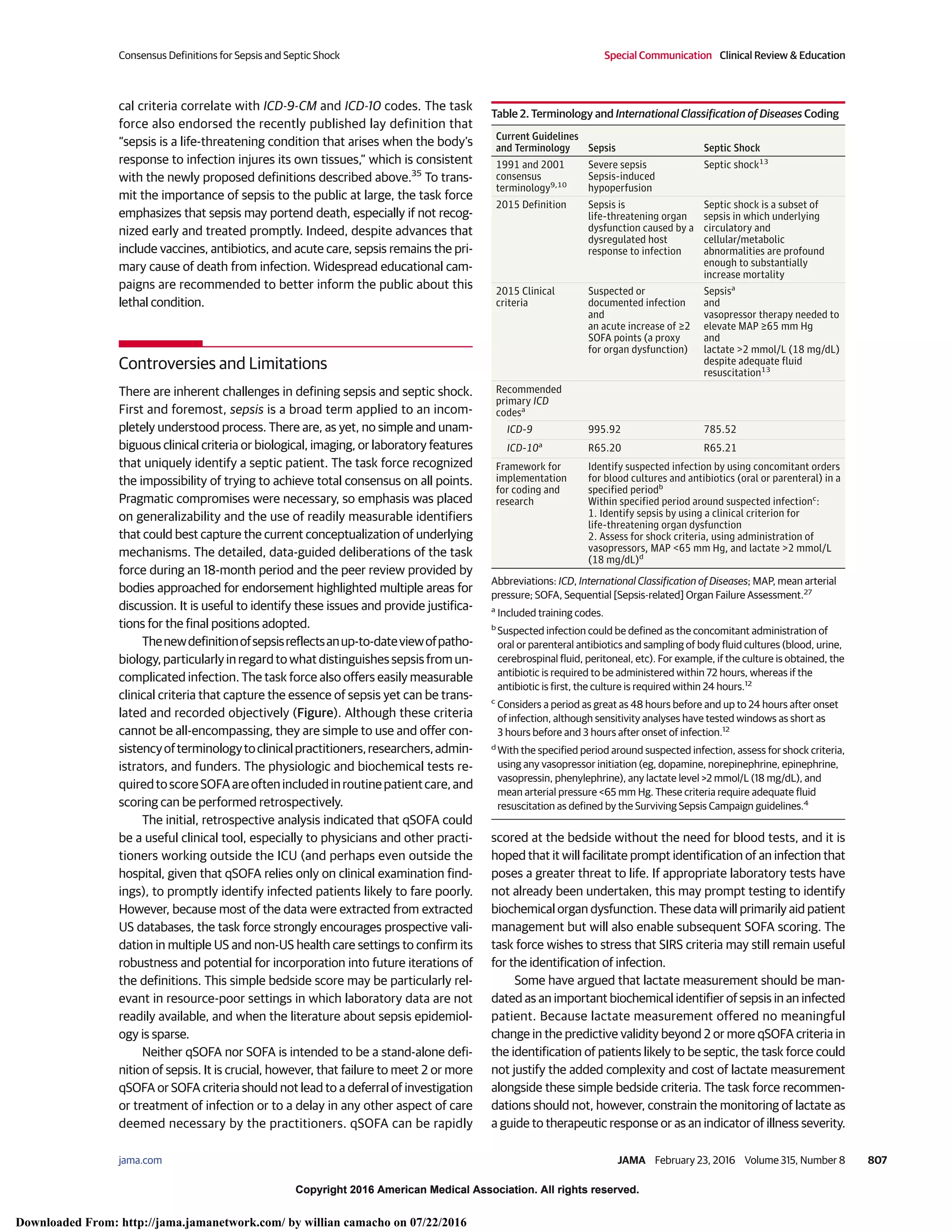 The Third International Consensus Definitions for Sepsis and Septic ...