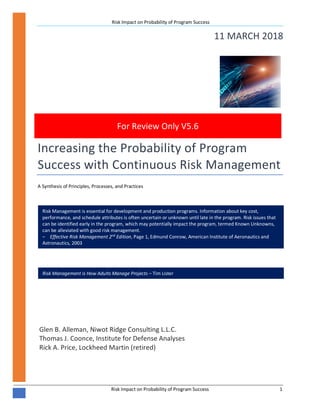 Increasing the Probability of Success with Continuous Risk Management | PDF